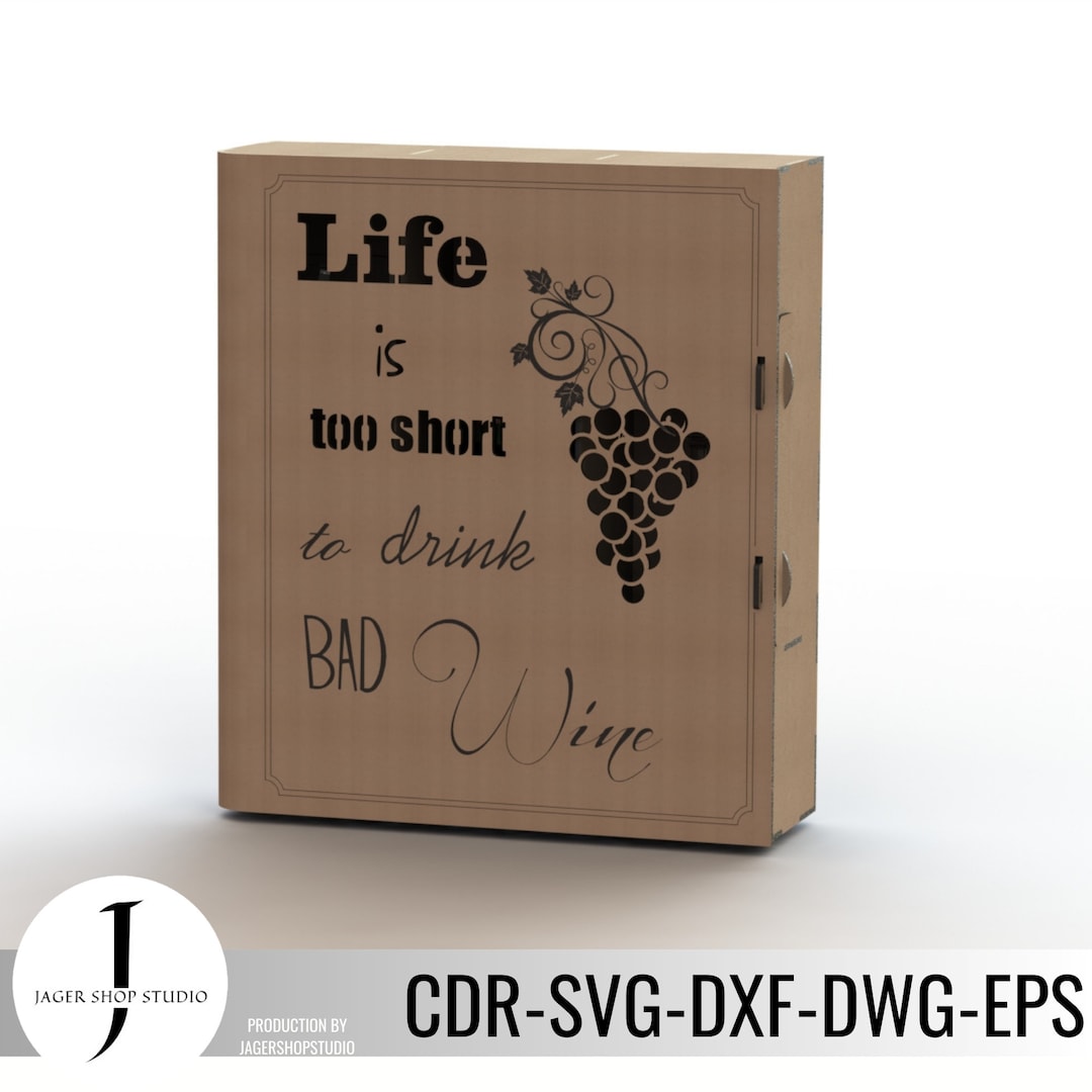 Wine Box SVG, Gift Box SVG, Wooden Wine Box Template, 3D Wine Gift Box ...