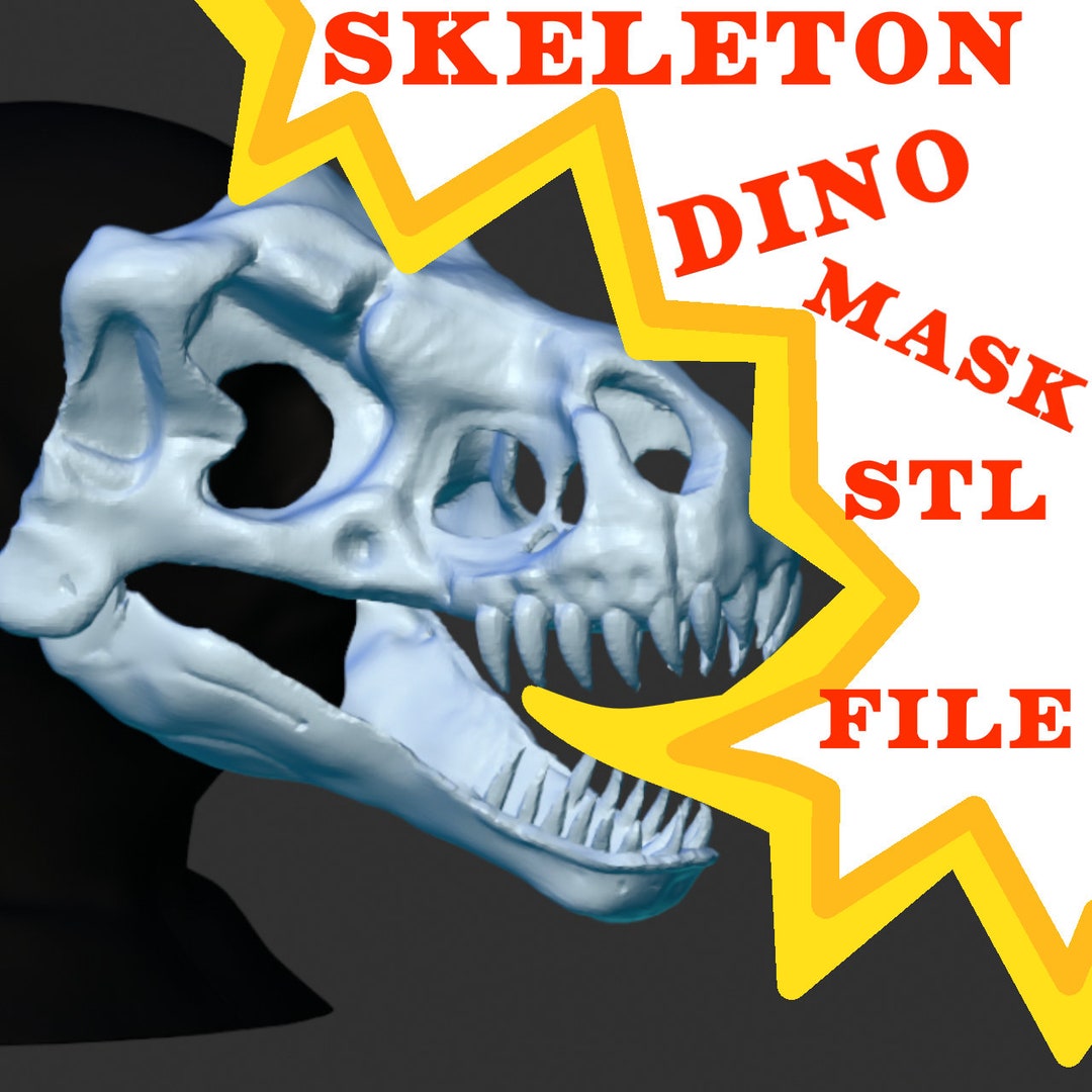 Skeleton Dino Mask Stl File - Etsy