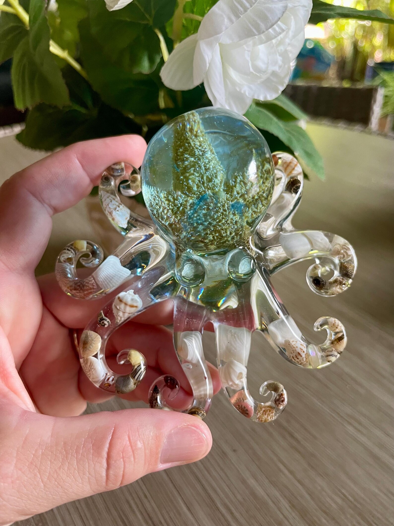 Blue Resin Octopus With Seashells - Etsy