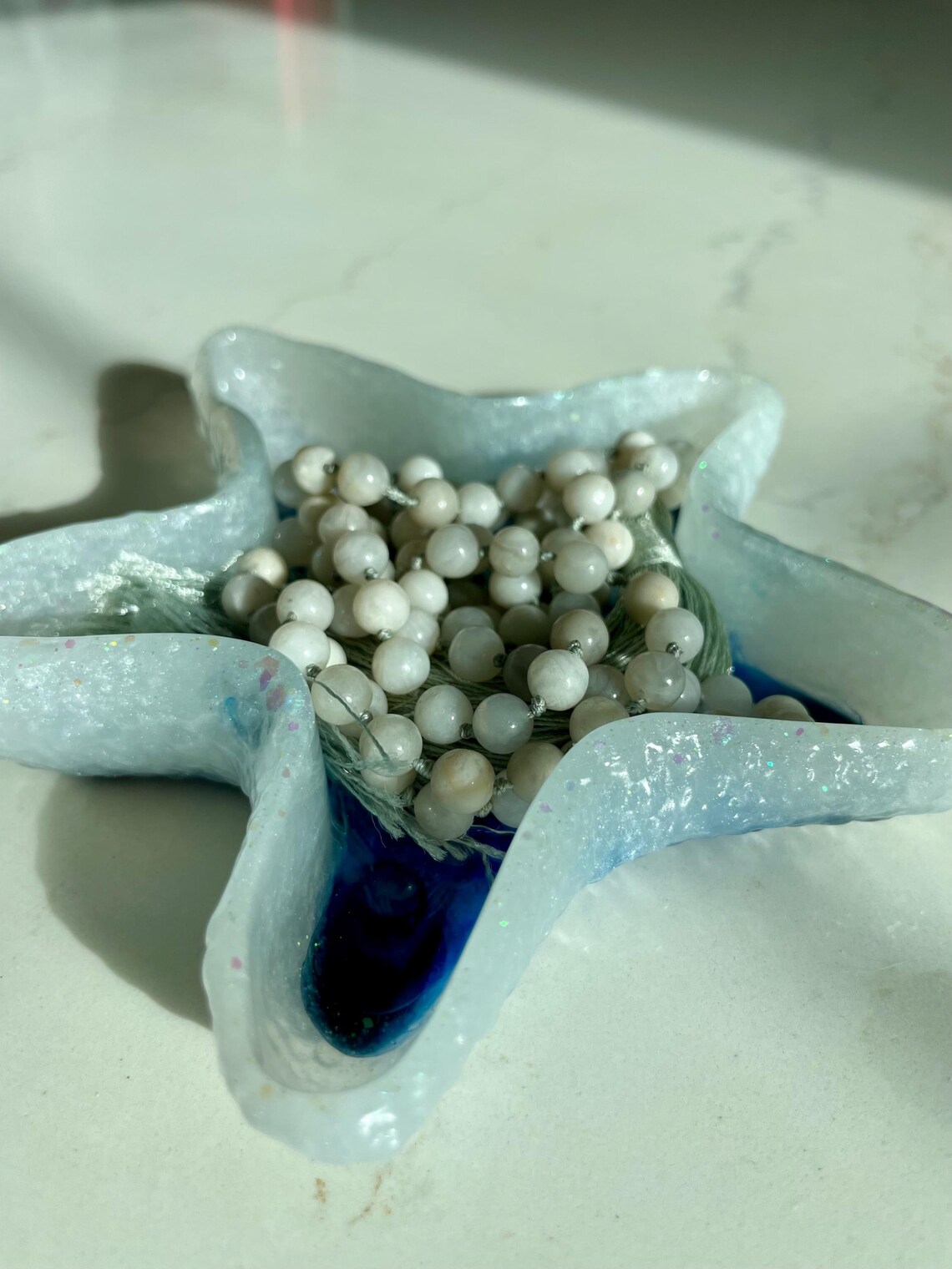 Sparkly Blue Seashell Starfish Bowl - Etsy