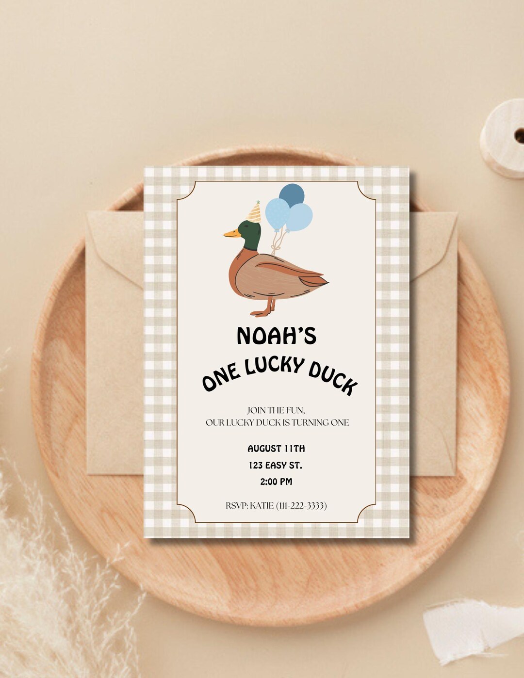 One Lucky Duck Invitations, Lucky Duck, Lucky Duck 1st Birthday ...