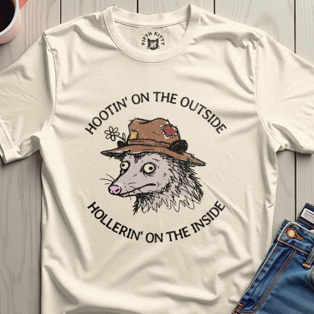 Funny Opossum Shirt, Cowboy Possum Meme Tee, Cute Cursed Animal Graphic ...