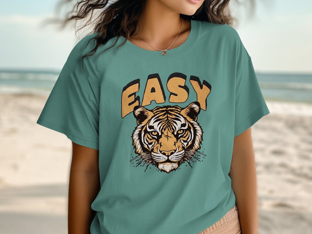 Vintage Tiger Graphic Tee, 'easy Tiger' Retro Shirt - Etsy