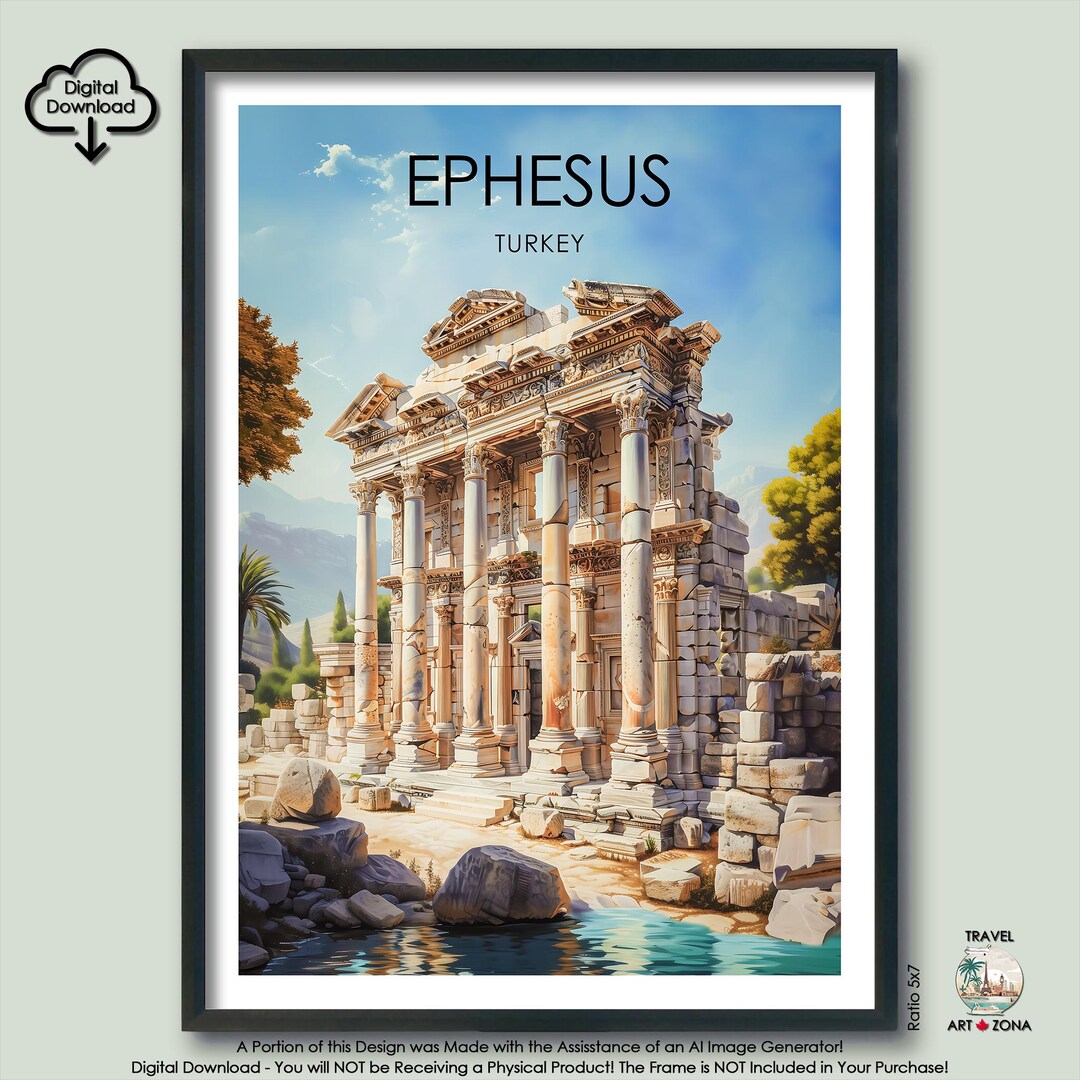Ephesus Travel Print Gift Ephesus Art Lovers Gift Turkey Digital ...