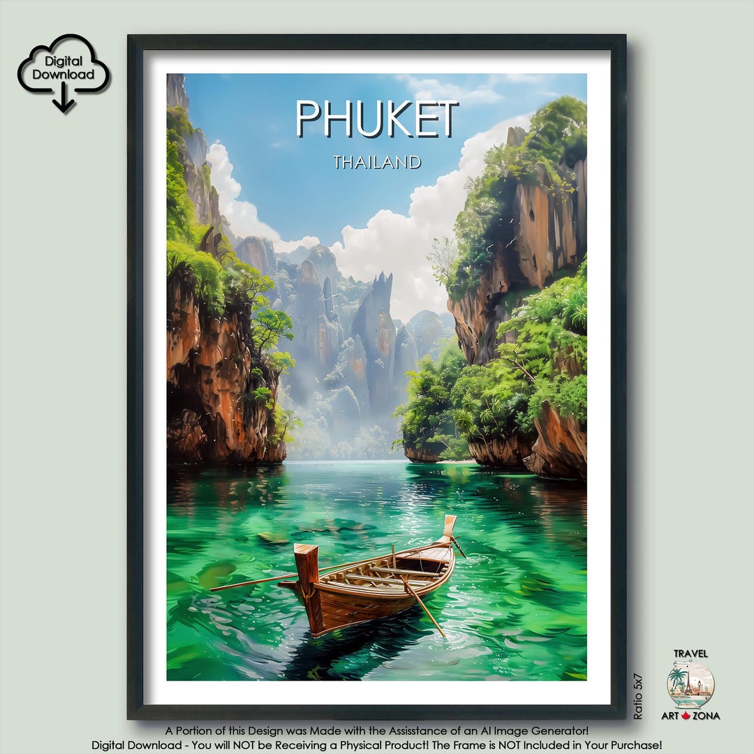 Phuket Travel Print Gift Phuket Wall Art Gallery Hanging Home Décor ...