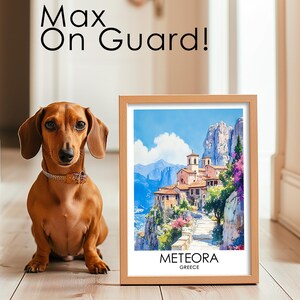 Meteora Travel Watercolor Print Gift Greek Wall Art Gallery Hanging ...