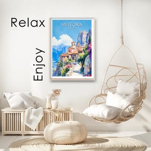 Meteora Travel Watercolor Print Gift Greek Wall Art Gallery Hanging ...