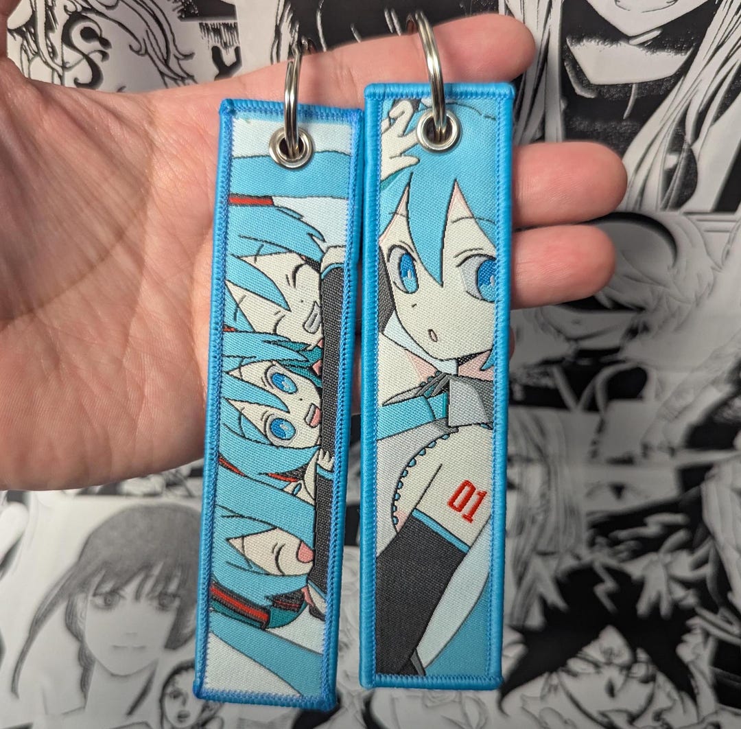 Anime Manga Woven Embroidered Jet Tag Keychain - Etsy