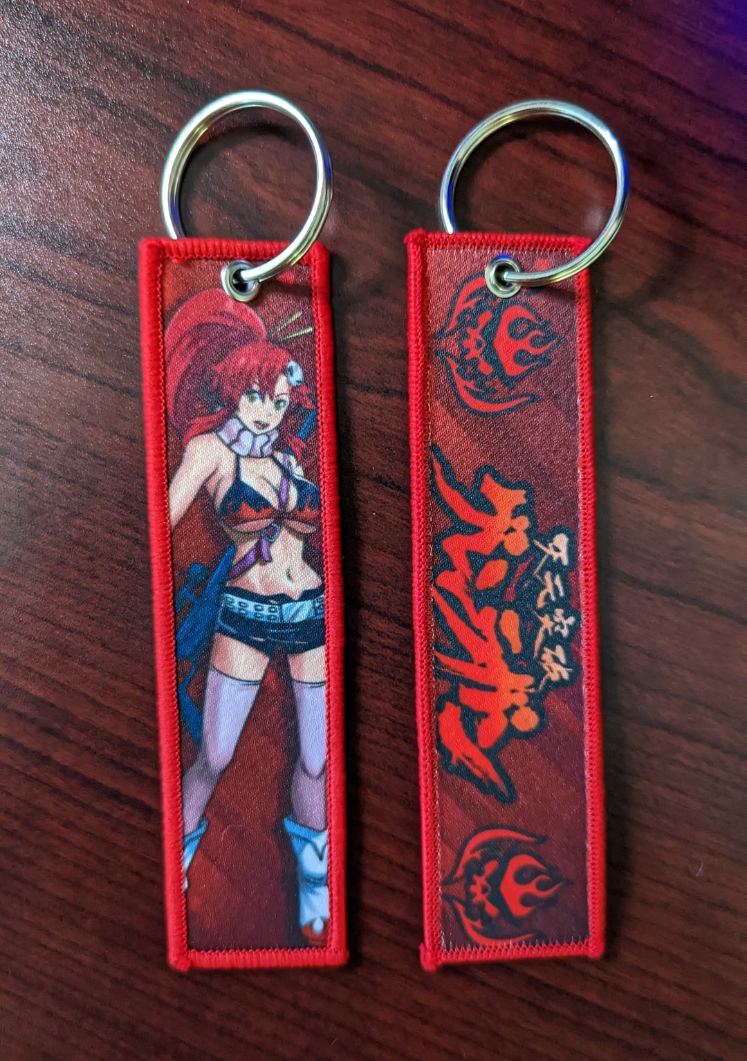 Anime Manga Woven Embroidered Jet Tag Keychain - Etsy