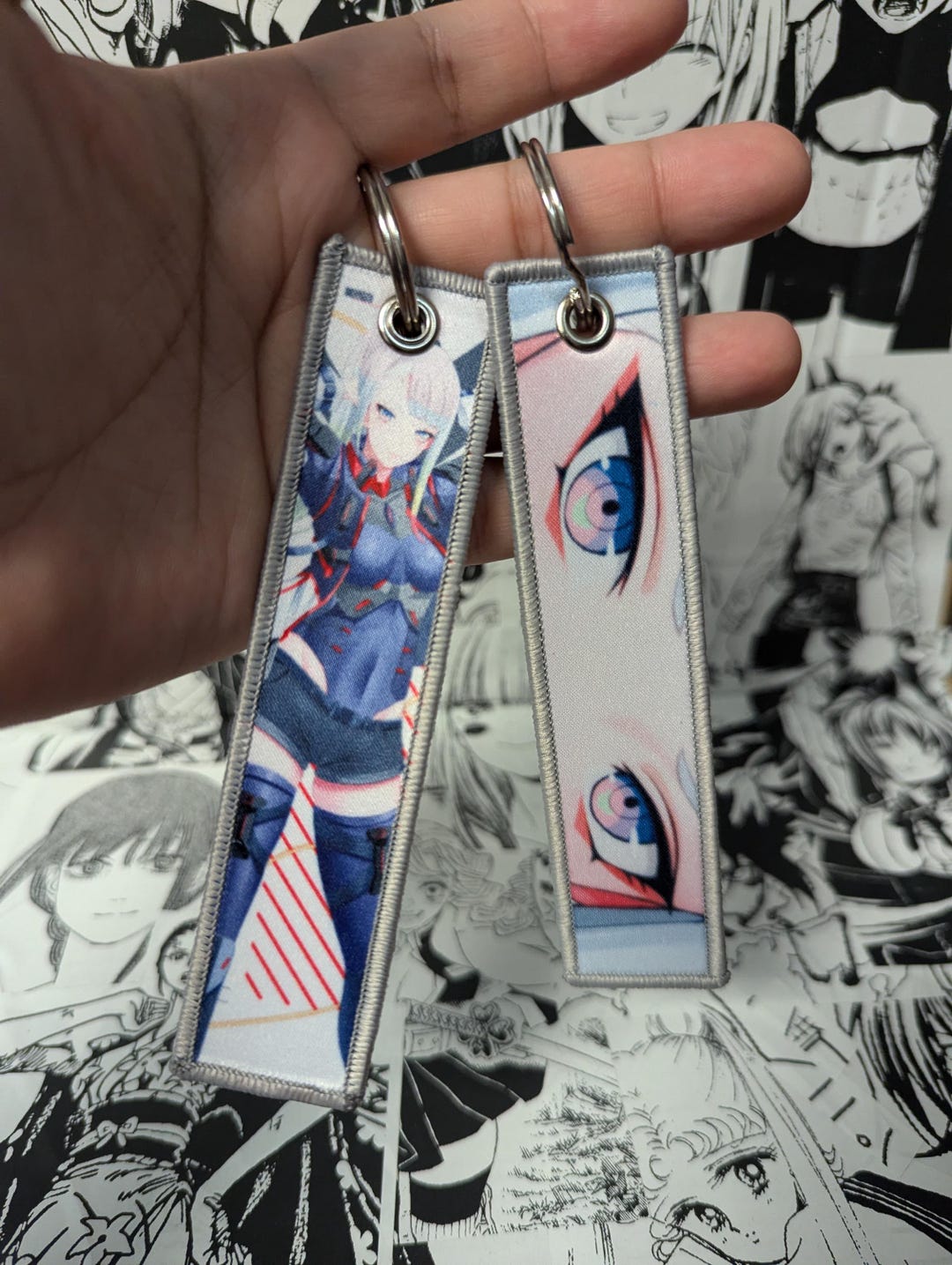 Anime Manga Woven Embroidered Jet Tag Keychain - Etsy