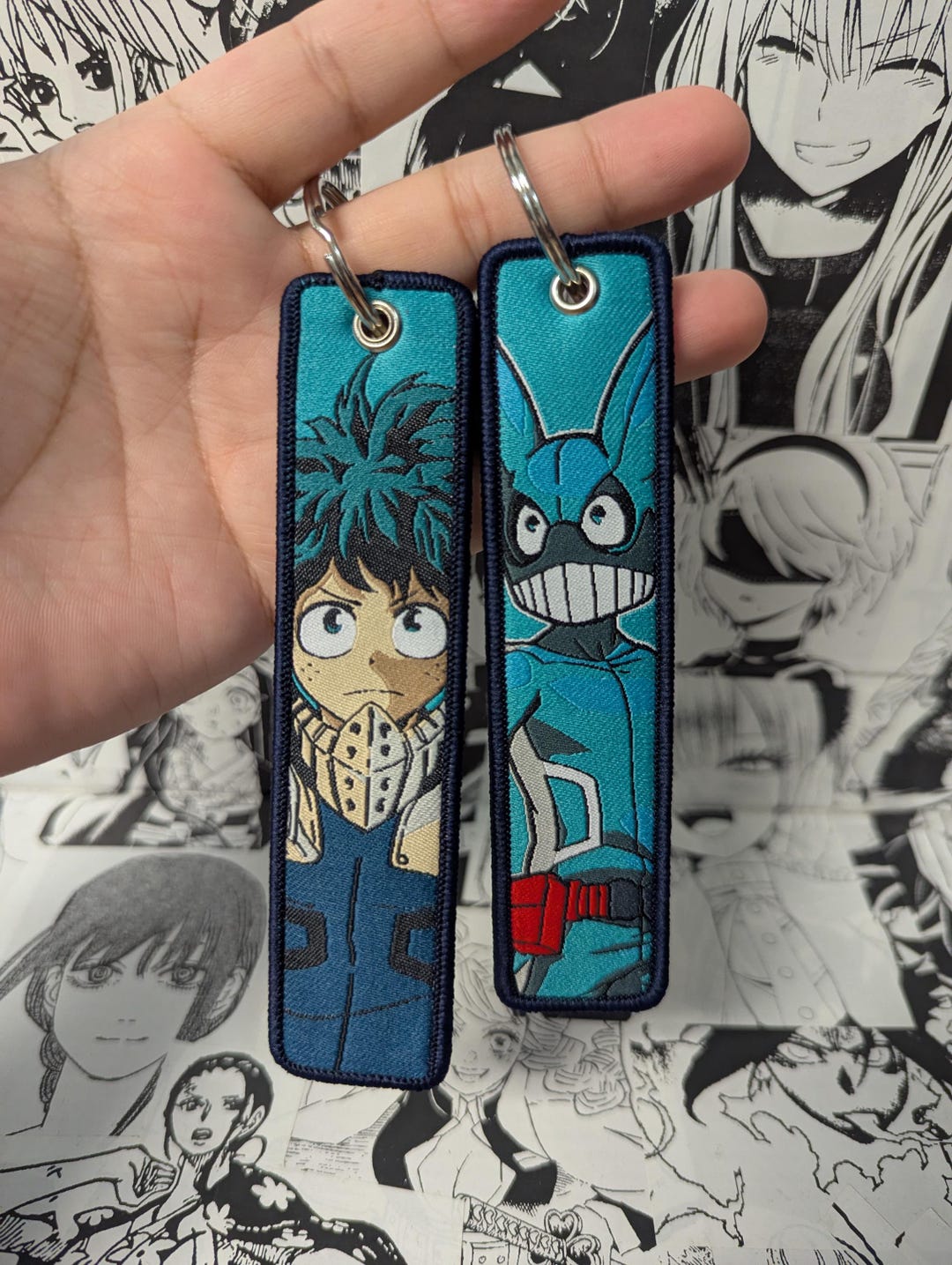Anime Manga Woven Embroidered Jet Tag Keychain - Etsy