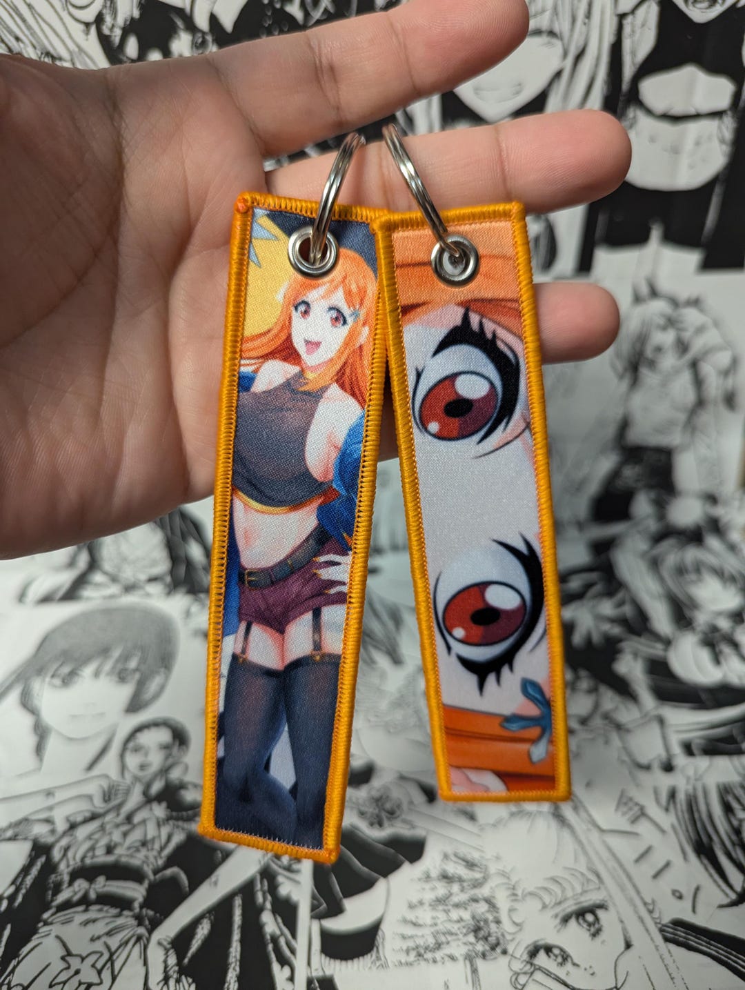 Anime Manga Woven Embroidered Jet Tag Keychain - Etsy