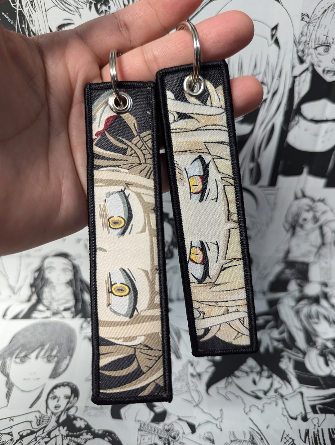 Anime Manga Woven Embroidered Jet Tag Keychain - Etsy