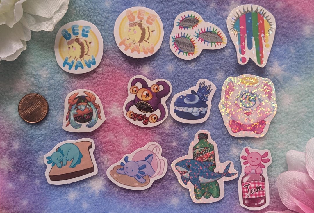 Mini Vinyl Stickers: Assorted Designs, Holographic Options - Etsy