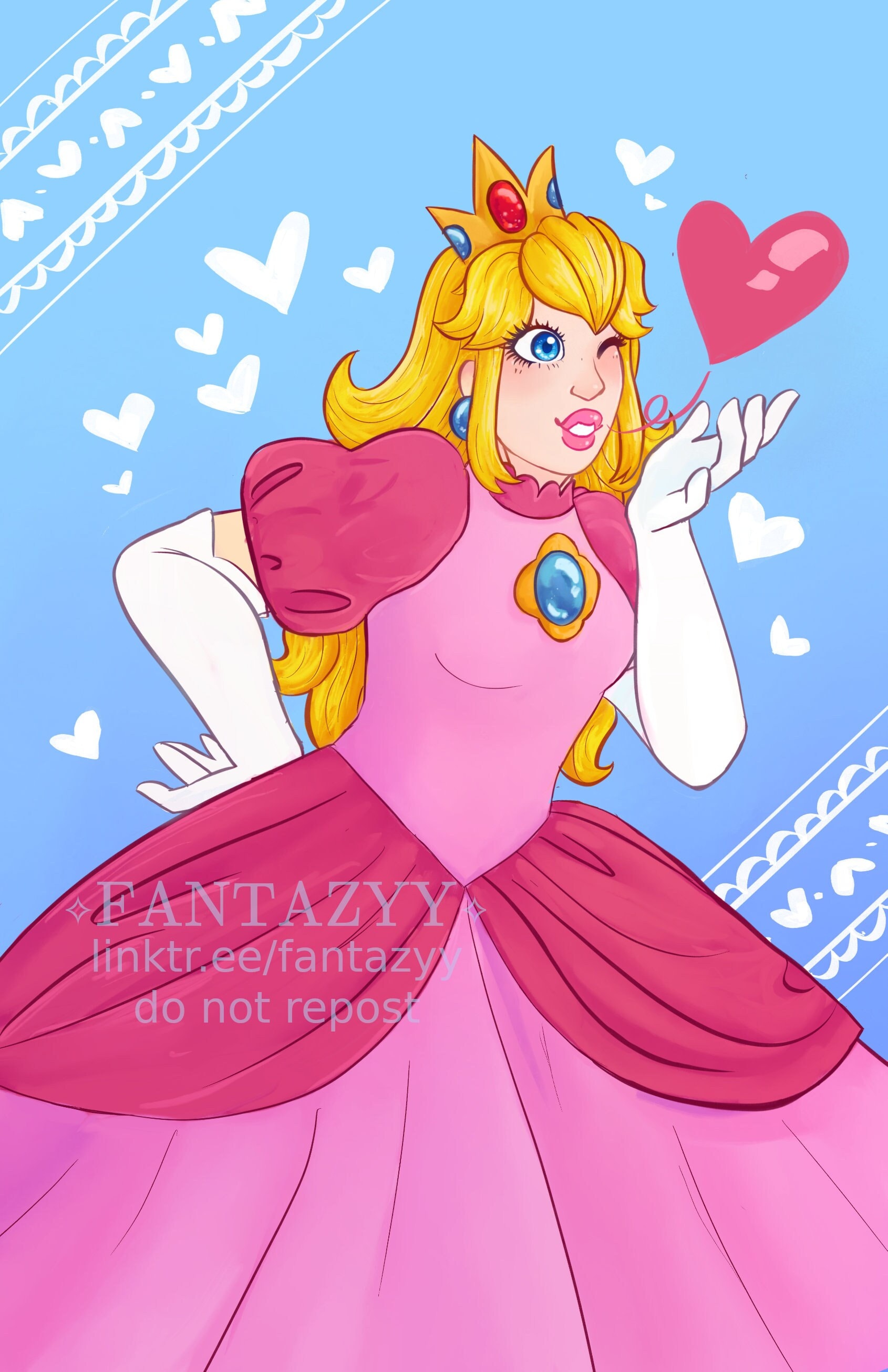 Peachy Pink Princess Poster Print. Mini and Full Size! - Etsy