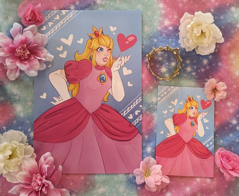 Peachy Pink Princess Poster Print. Mini and Full Size! - Etsy