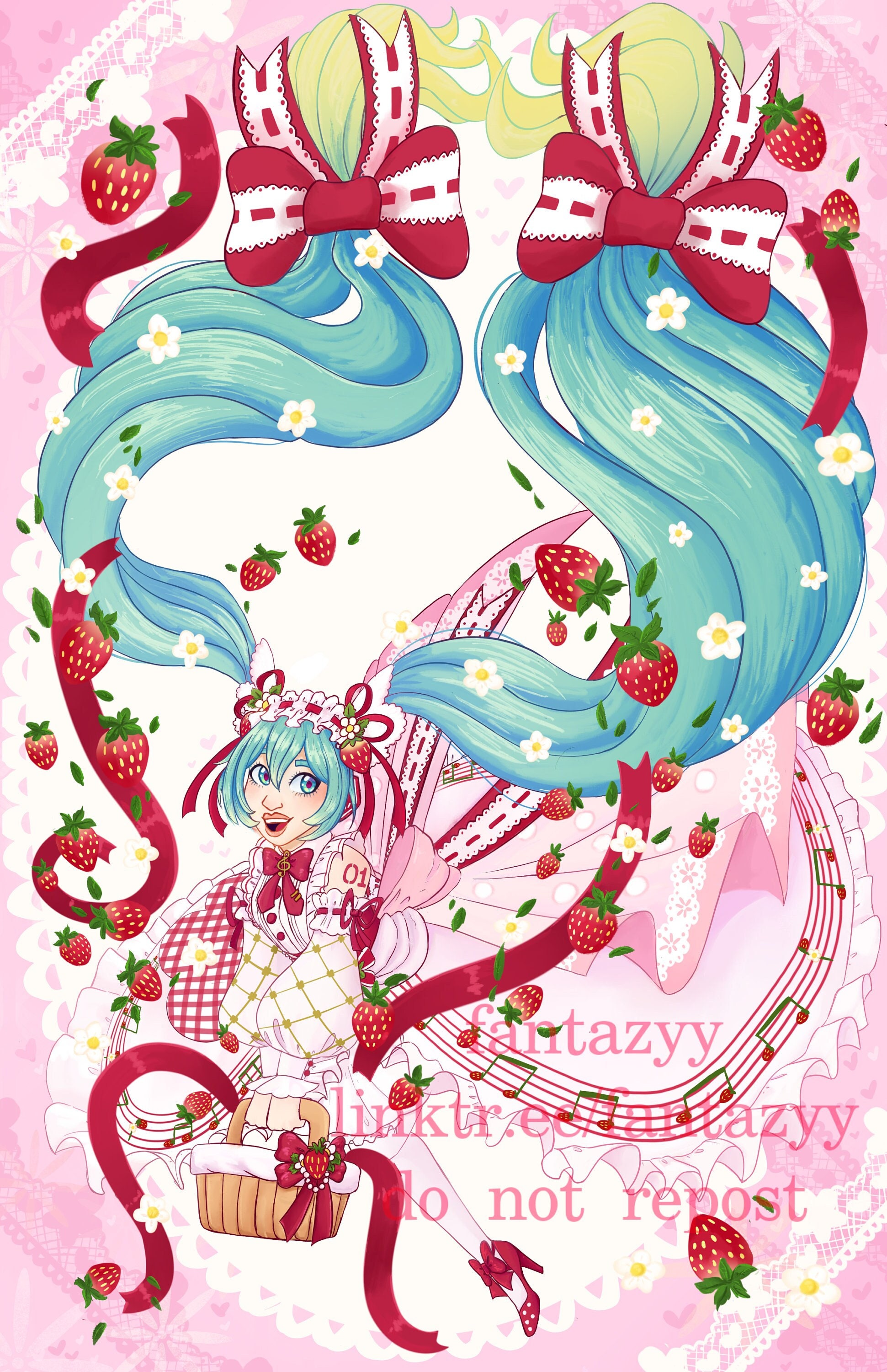 STRAWBERRY MIKU POSTER. Mini and Full Size! - Etsy