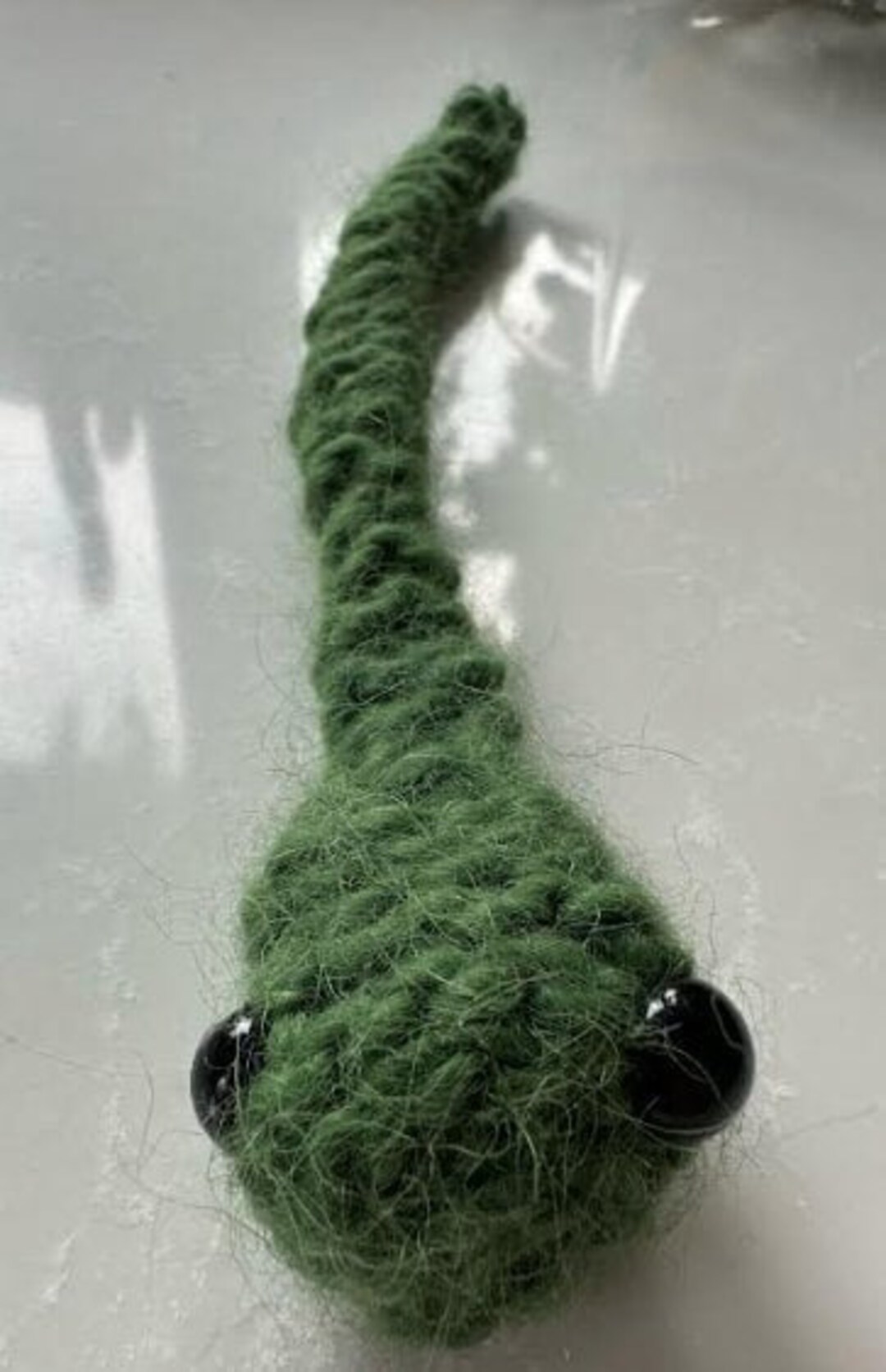 Fuzzy Crochet Green Snake - Etsy