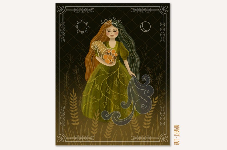 Mabon Illustration Digital Download Printable Art Wheel of the Year ...