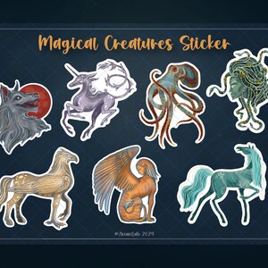 Fantasy Creatures Stickers: Witchy Diary Art (digital Download) - Etsy