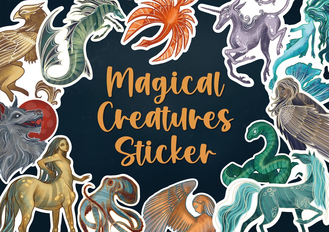 Fantasy Creatures Stickers: Witchy Diary Art (digital Download) - Etsy