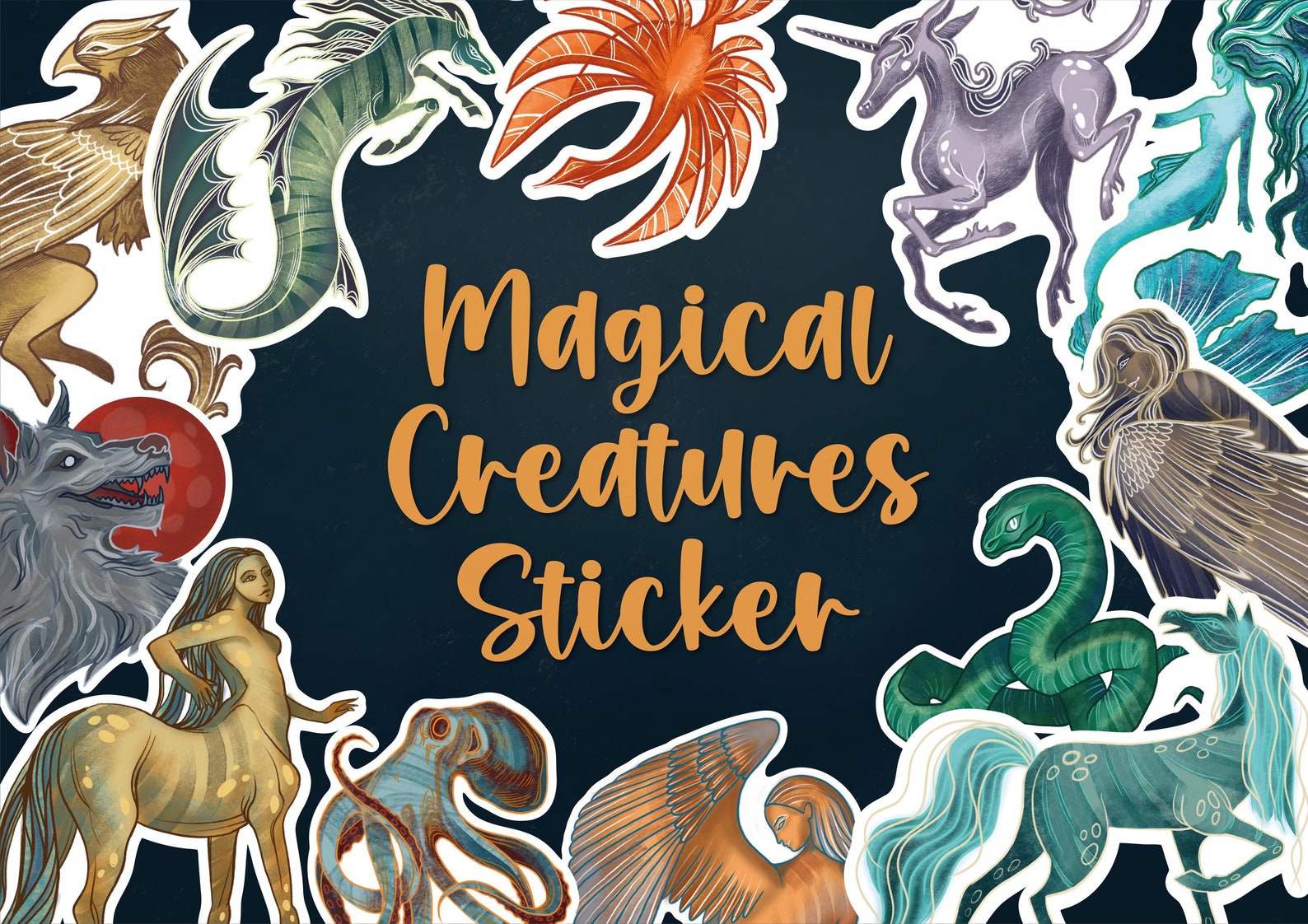 Fantasy Creatures Stickers: Witchy Diary Art (digital Download) - Etsy