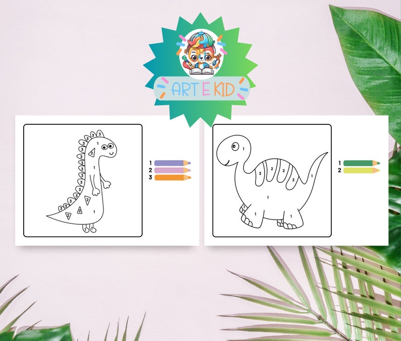 Jurassic Number Roar: Cute Dinosaur Coloring Adventure 10 Pages ...