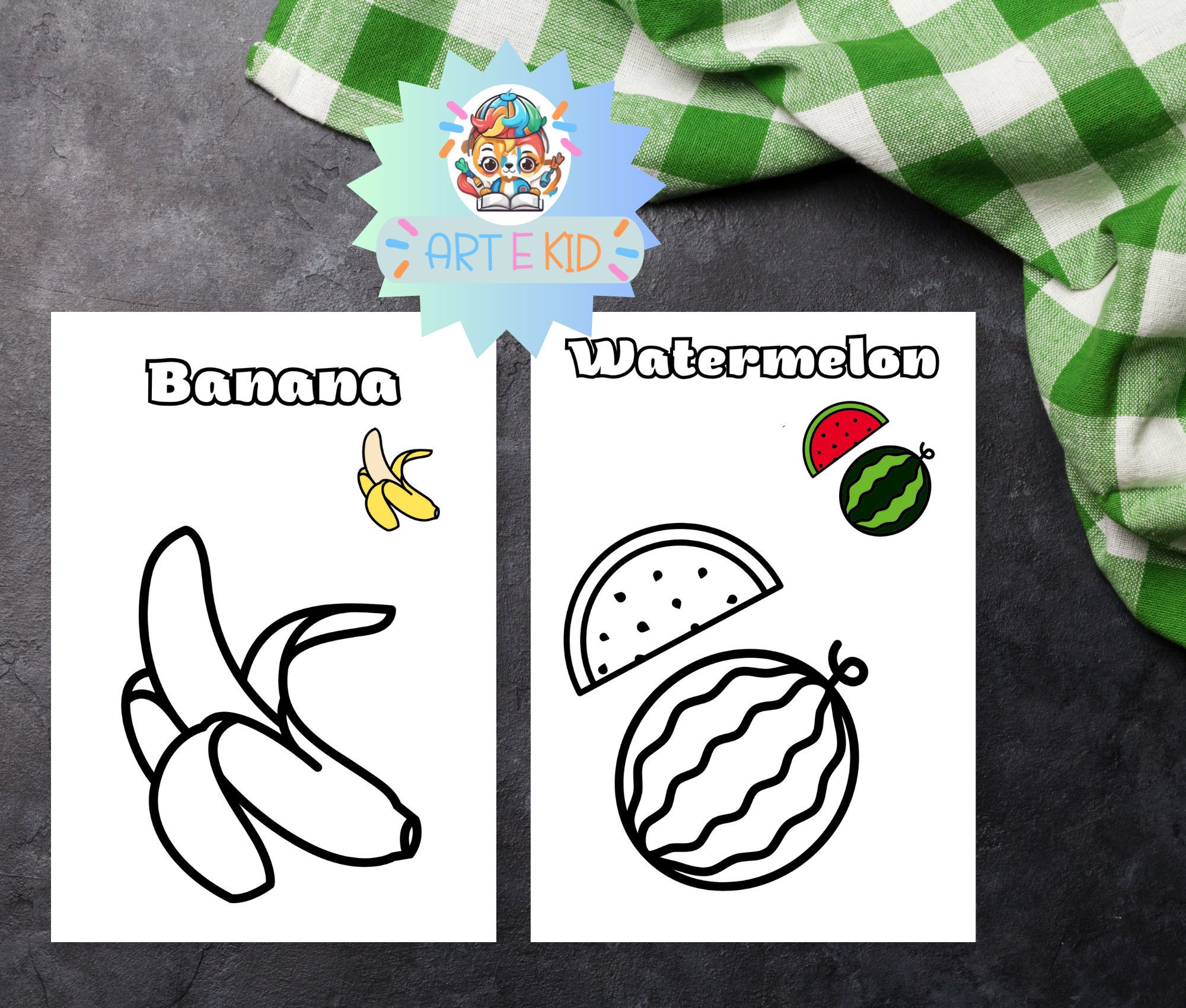 Fun Fruits and Veggies Coloring Book With Coloring Tips 75 Pages ...