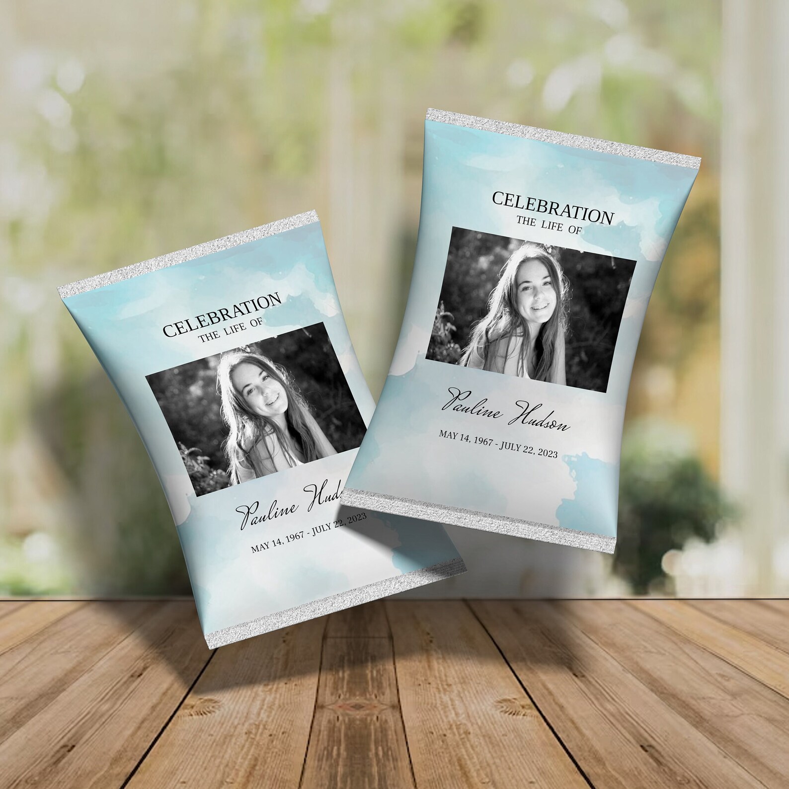 Blue Sky Funeral Chip Bag Obituary Chip Bag Digital Chip Bag - Etsy
