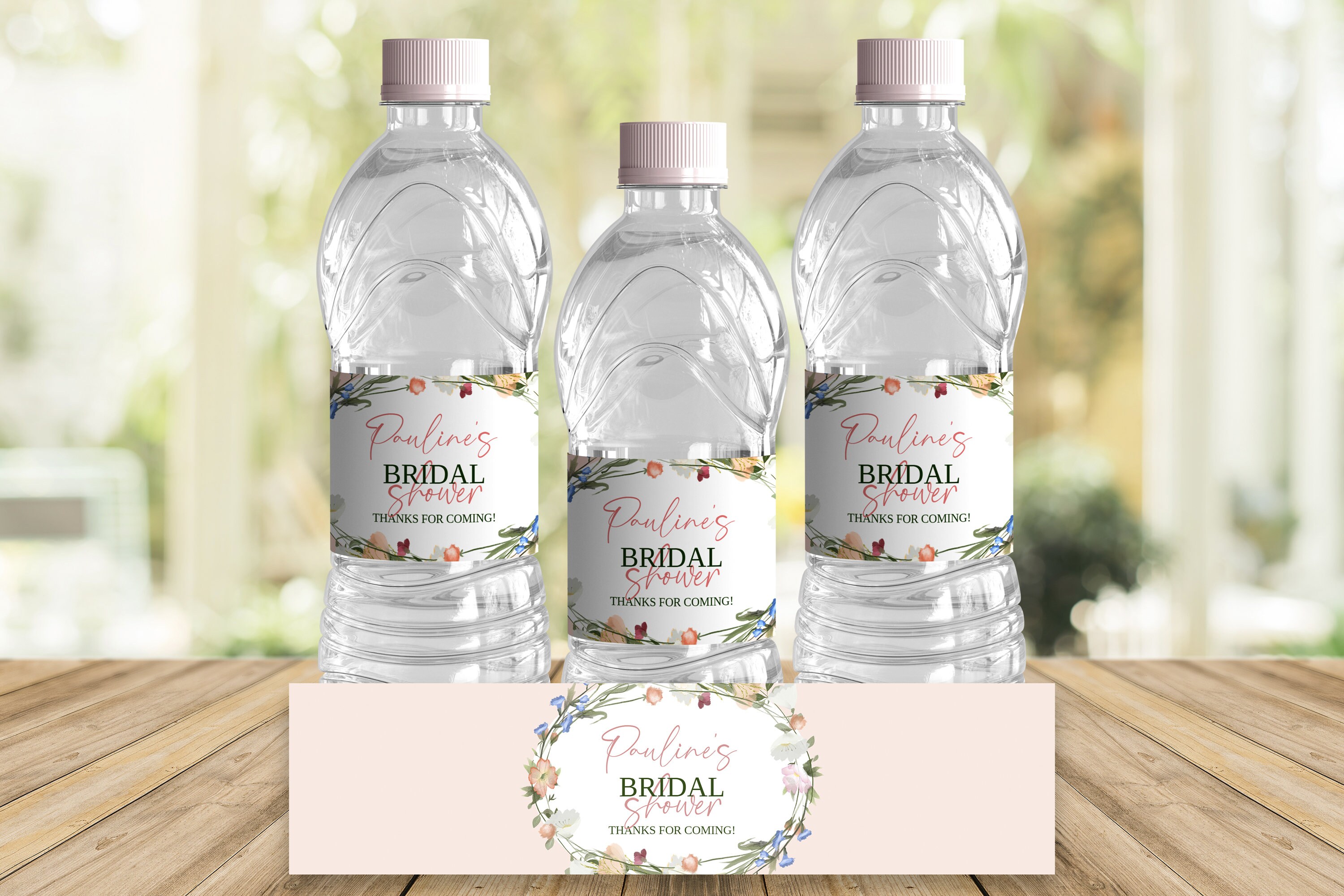 Wildflower Water Bottle Label, Printable Water Bottle Label, Wildflower ...