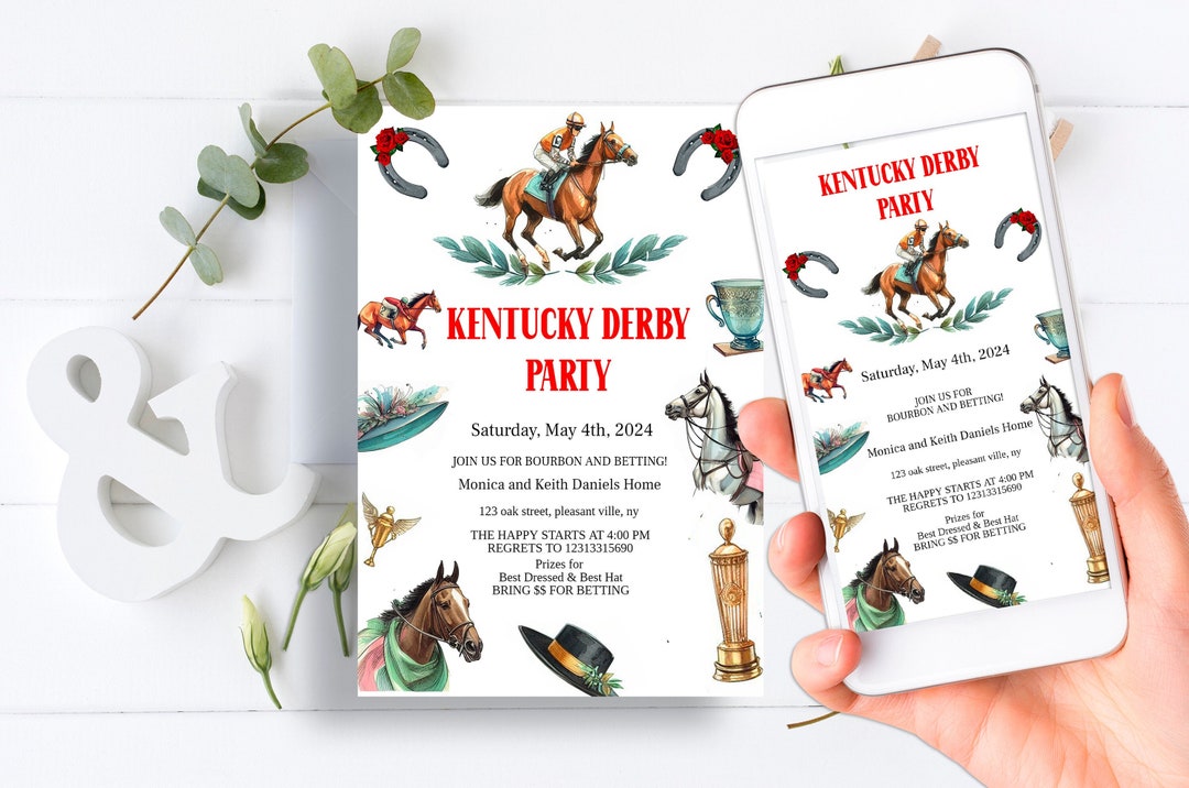 Kentucky Derby Party Invitation, Derby Party Birthday Invitation, Run ...