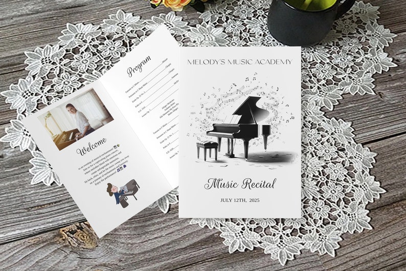 Recital Program Template, Music Program Template, Music Concert ...