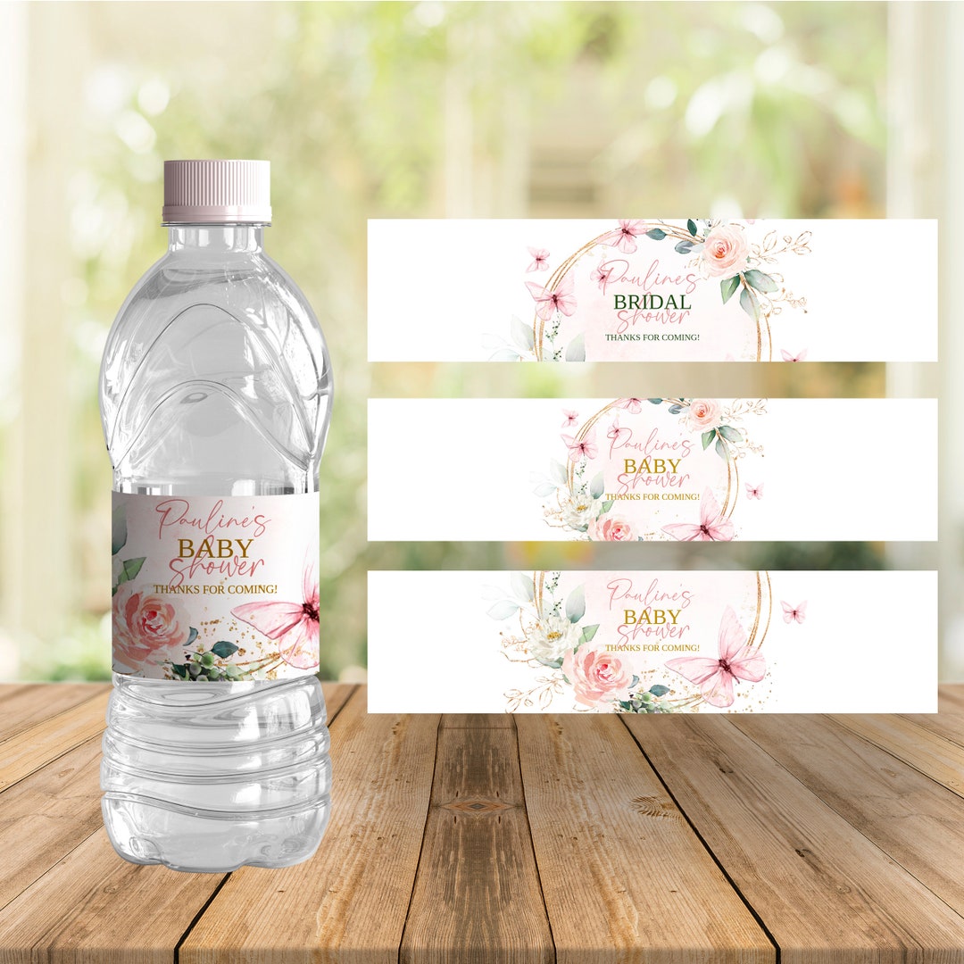 Butterflies Water Bottle Label, Printable Water Bottle Label ...