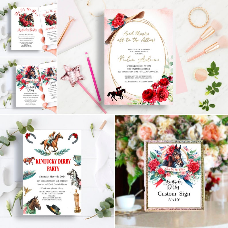 Kentucky Derby Party Invitation, Preppy Hat Derby Day Invitation, Run ...