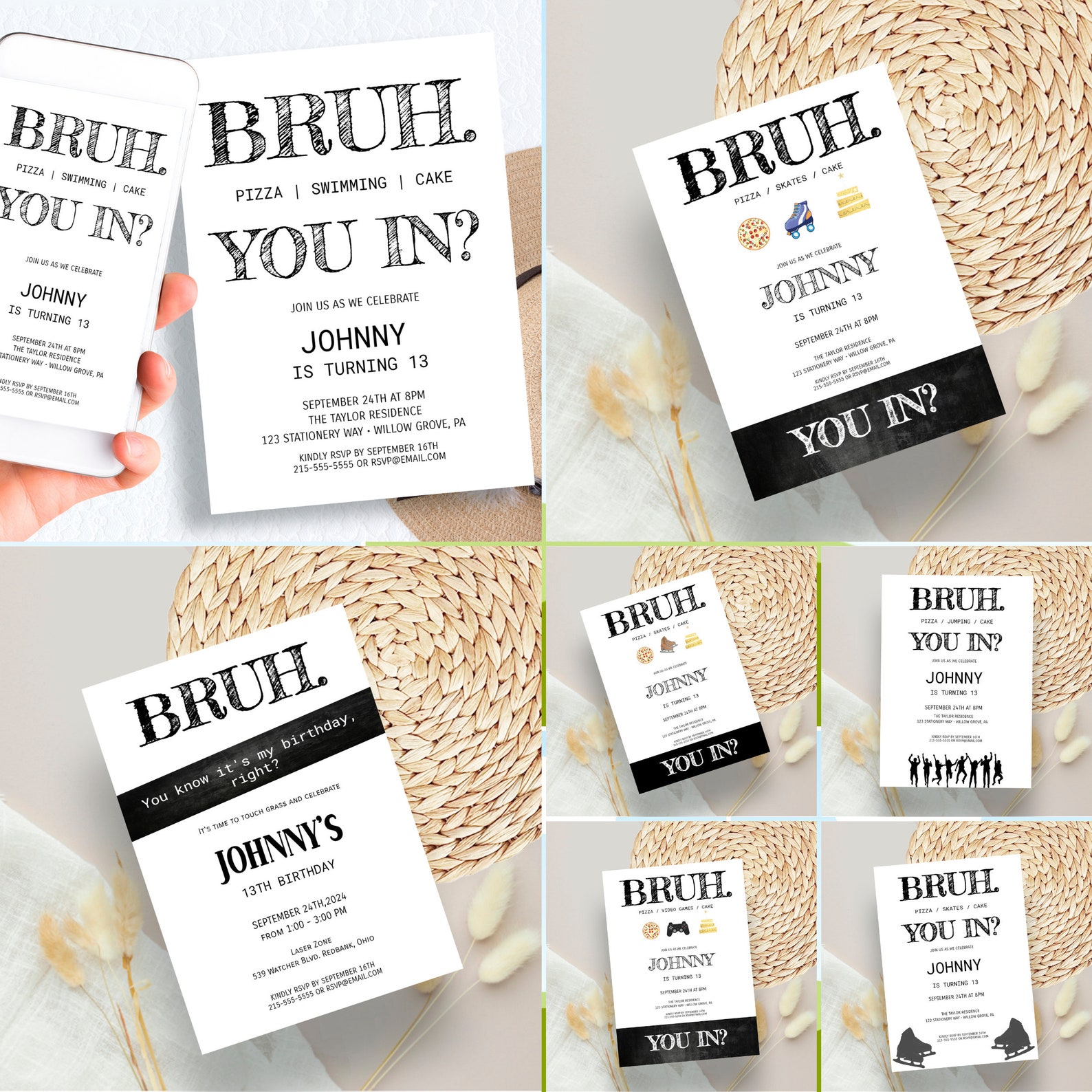 Bruh Invitation, BRO Birthday Invitation, Bruh It's My Birthday Invite ...