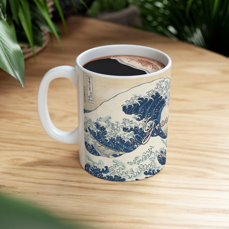 Personalized Art Mug, Kanagawa's the Great Wave Mug for Art Lovers ...