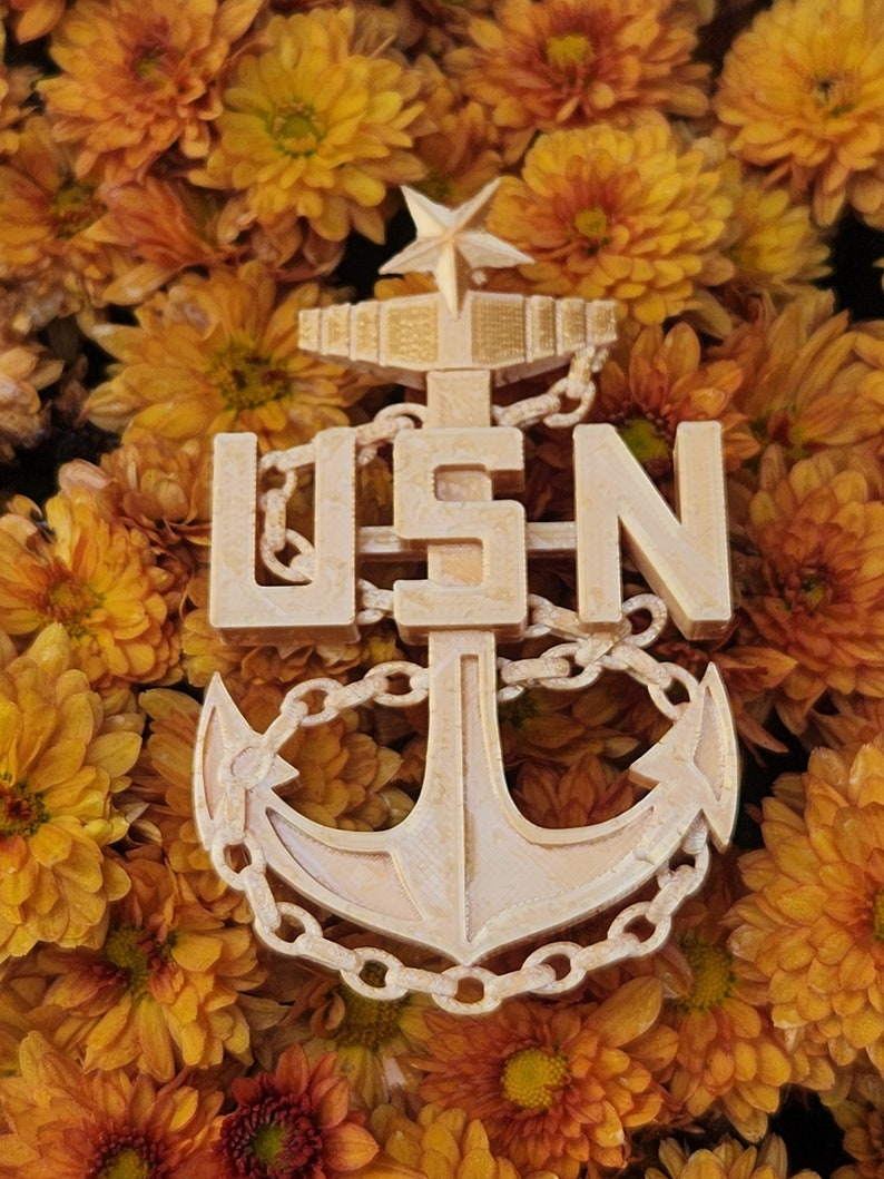 3D Printed US Navy Chief CPO, Senior Chief, Master Chief Fouled Anchor ...