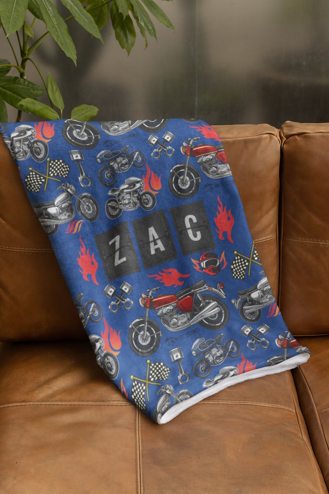 Motorcycle Blanket, Race Car Minky Blanket, Motorbike Sherpa Blanky ...
