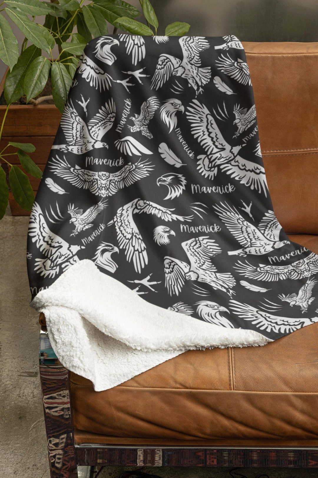 Personalized Eagle Throw Blanket, Custom All Over Print Gift, Custom ...