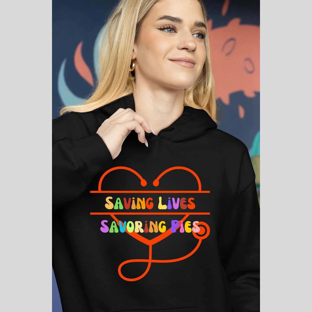 Saving Lives Savoring Pies Retro Funny Grateful Thanksgiving - Etsy