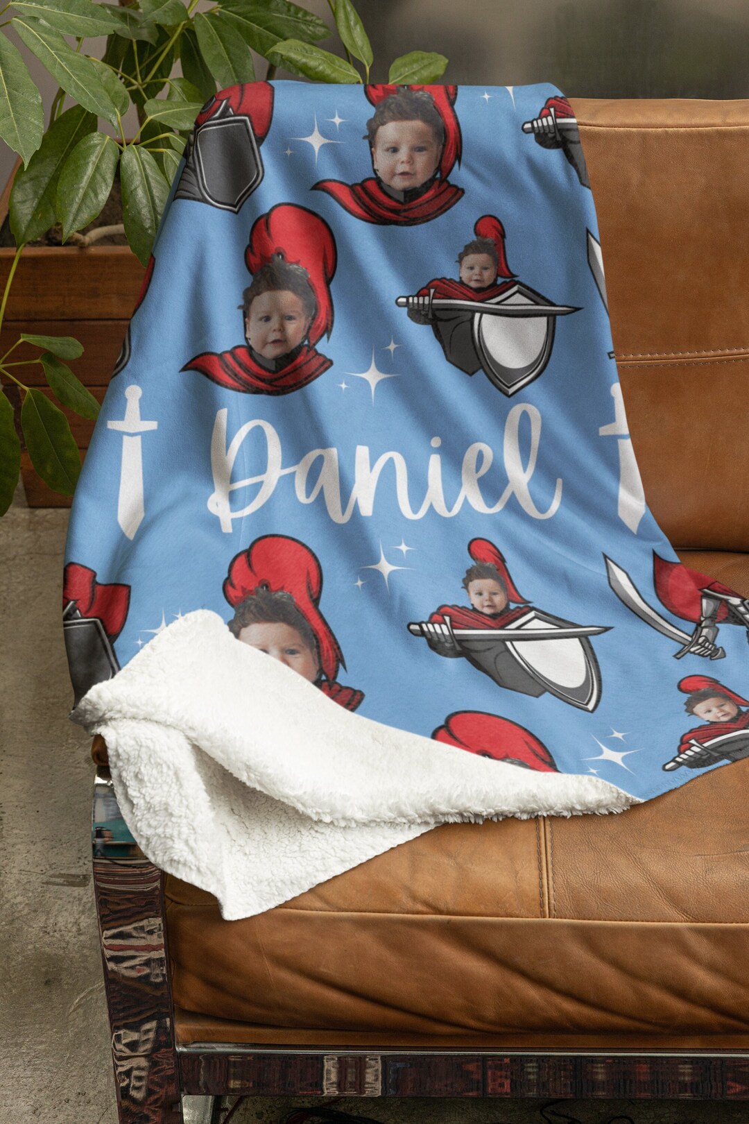 Personalized Face Blanket, Cozy Knight Blankete, Back to School Gift ...