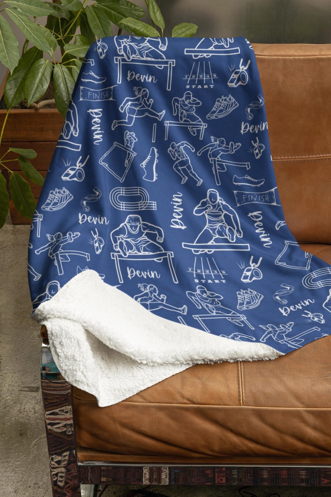 Personalized Athletics Blanket, Custom Running Tracks Minky Blanket ...