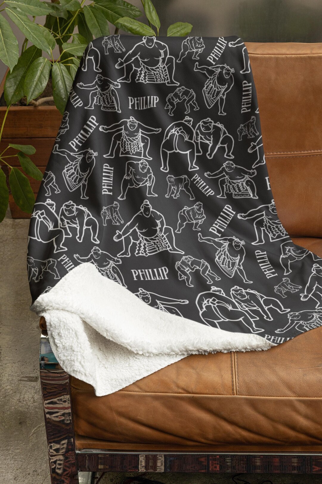 Personalized Sumo Wrestlers Blanket, Custom Sumo Wrestling Throw ...