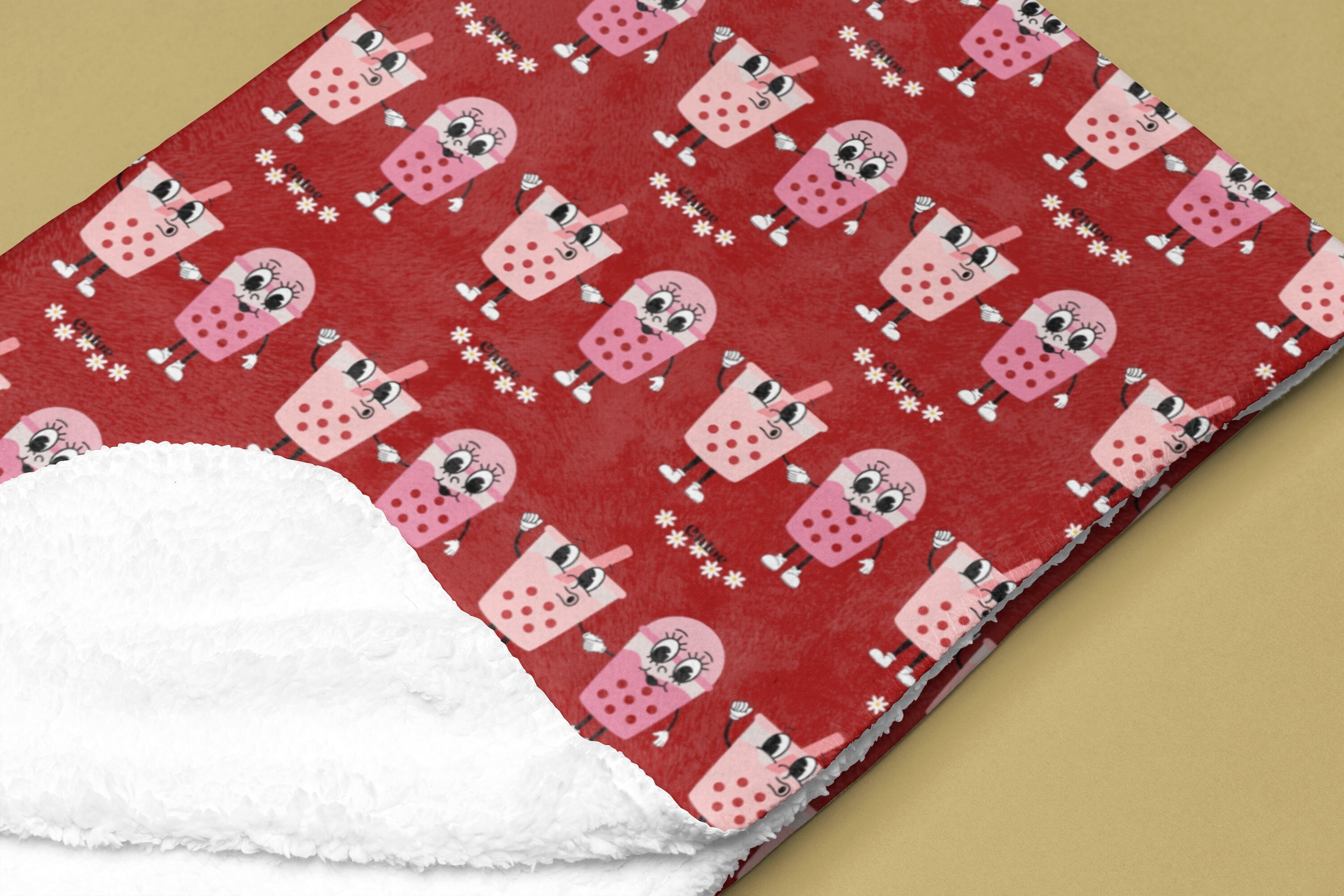 Custom Retro Bubble Tea Blanket, Birthday Gift Boba Lover Blanket, Gift ...
