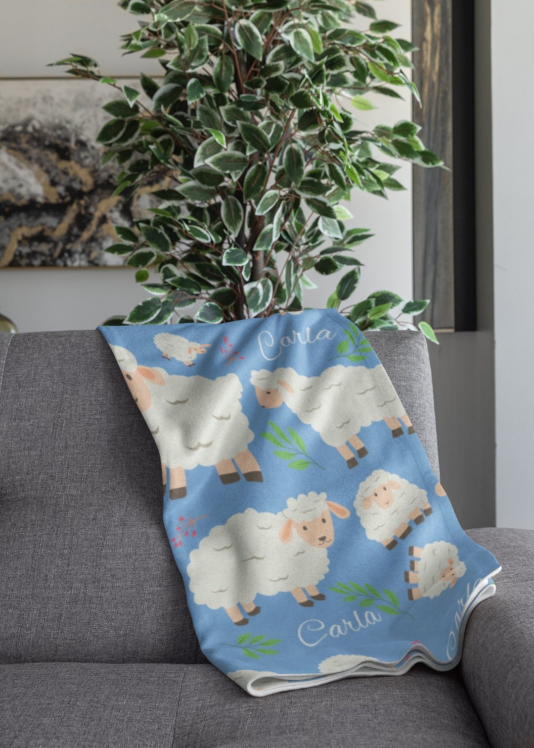 Personalized Sheep Blanket for Lamb Lover, Cozy Blanky, Sheep Lover ...
