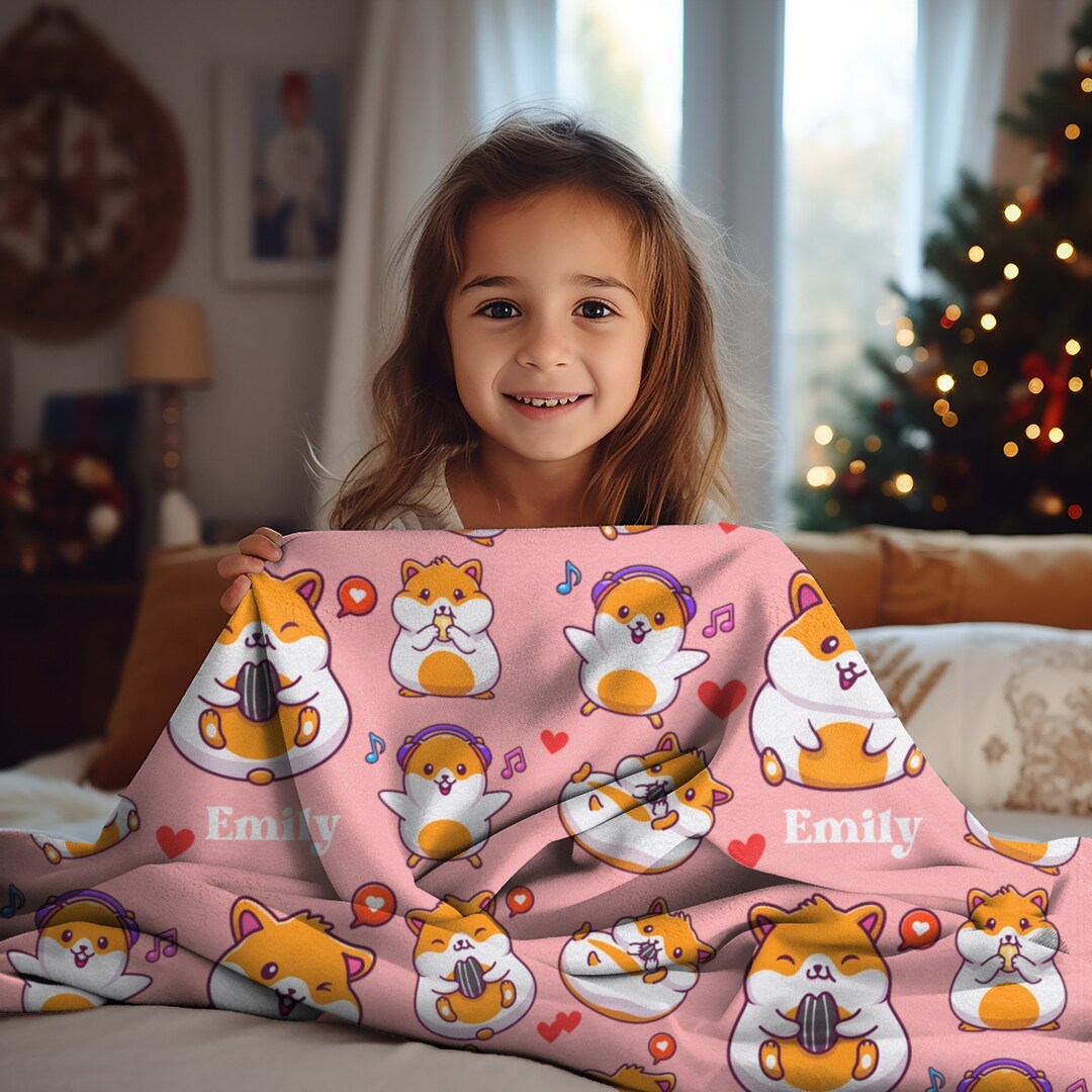 Personalized Hamster Blanket, Customized Hamsters Blanket, Custom Name ...