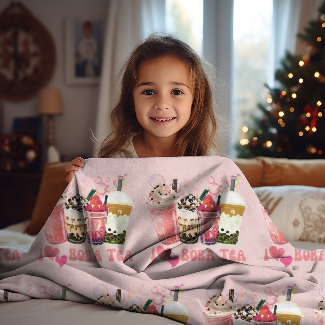 Bubble Tea Blanket for Boba Lover, Birthday Gift Blanket, Cute Gift for ...