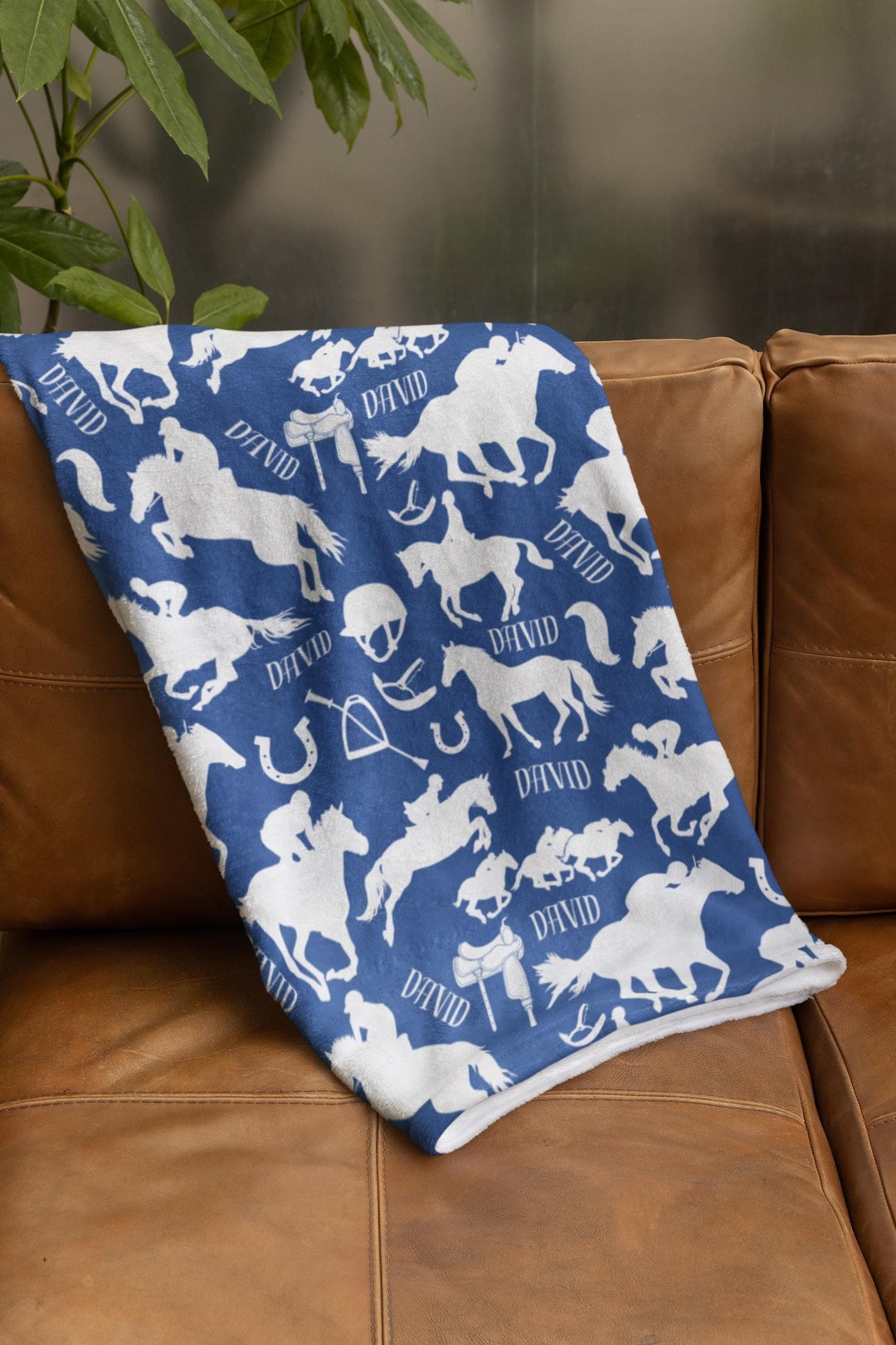 Personalized Horseback Rider Blanket, Custom Polo Gamer Blanket ...