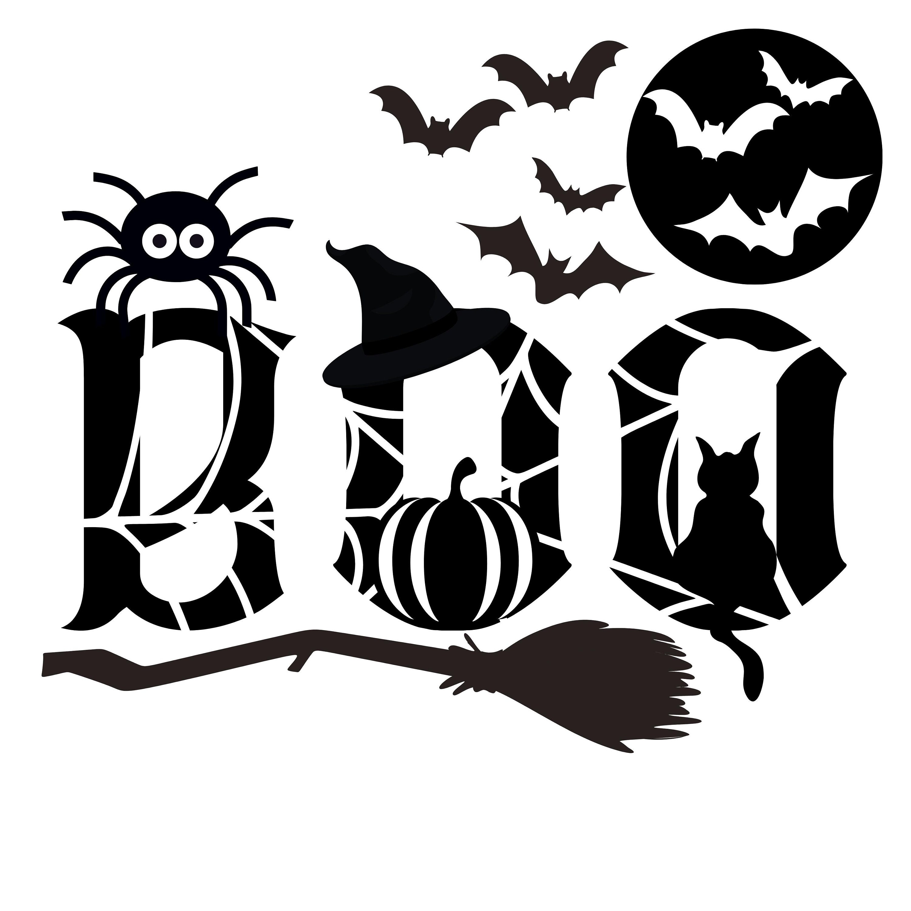 Halloween Monogram Alphabet Letters Font 28 Individual Designs in SVG ...