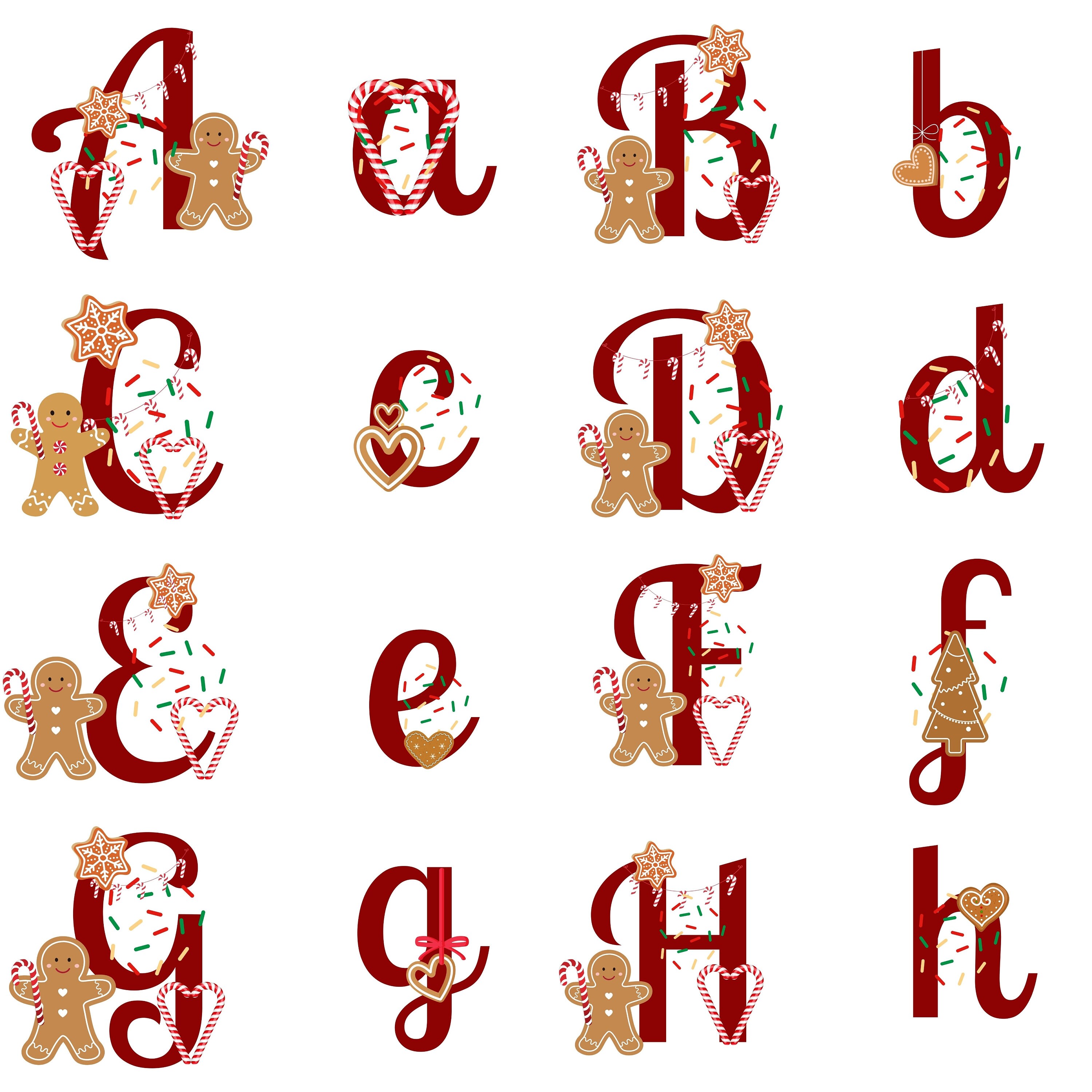Christmas Gingerbread Alphabet Letter Number Font 63 Ind Designs SVG ...